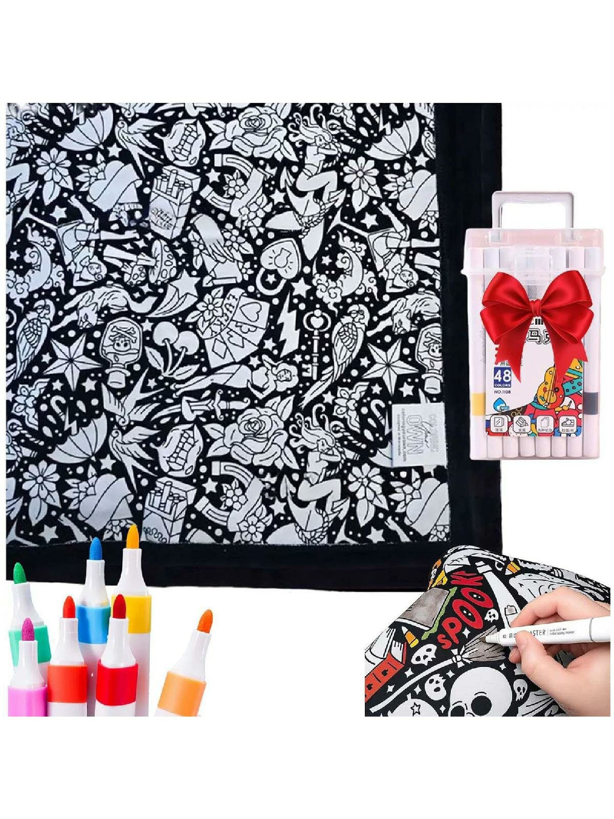 Одеяло-раскраска своими руками, раскрасьте свое собственное покрывало, раскрасьте моющееся одеяло