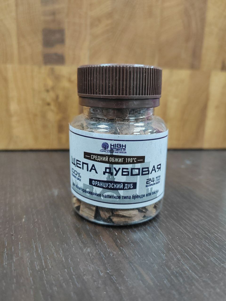 Щепа дубовая HIGH SPIRITS, Французский дуб, средний обжиг, 30 гр, 1 шт.