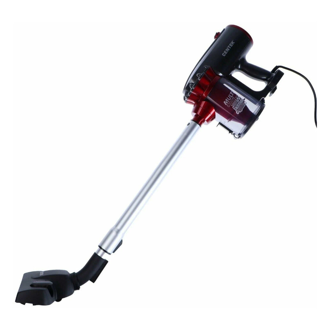 Пылесос вертикальный Centek CT-2561 для сухой уборки, 1000 Вт, пылесборник 0.5 л, шнур 4.7 м, черный/красный