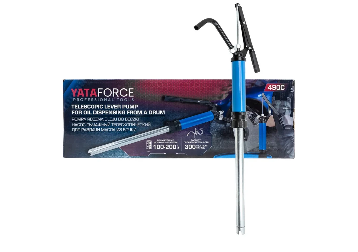 Насос ручной рычажный YATAFORCE, телескопический, для раздачи масла на бочку, 250 г/ход, рабочая t -20+40 гр.