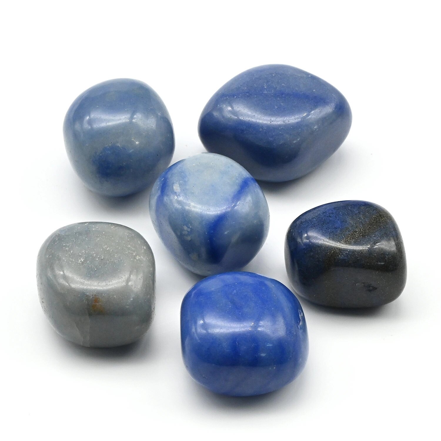 Голубой кварц галтовка фракция 15-25мм, упаковка 100г. .