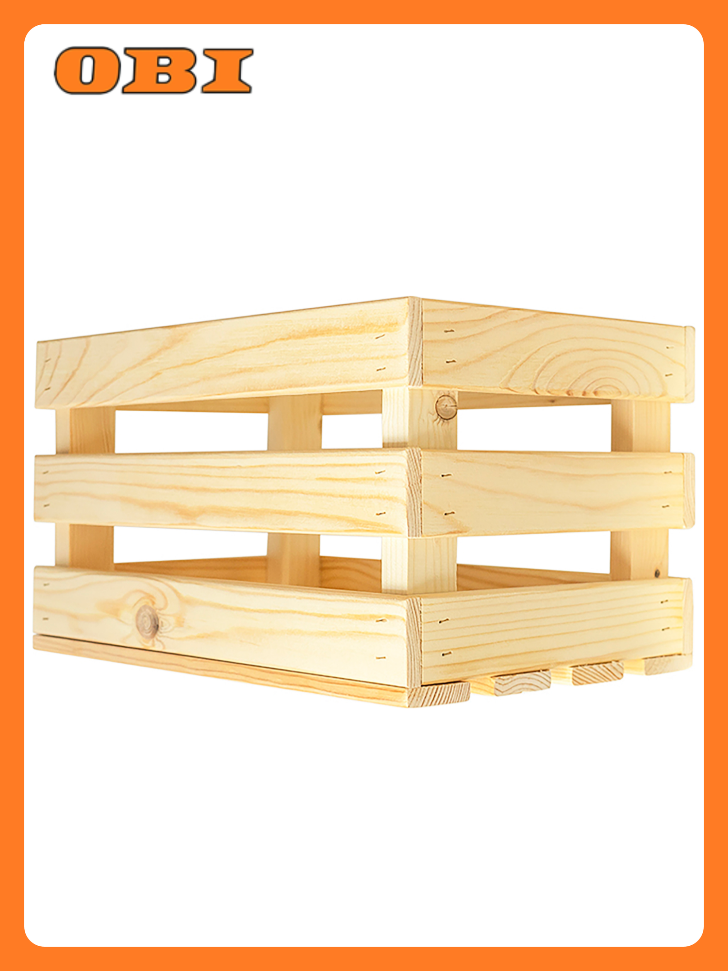 Ящик реечный сборный Pattern, для хранения, дерево, бежевый, 23x40x25 см