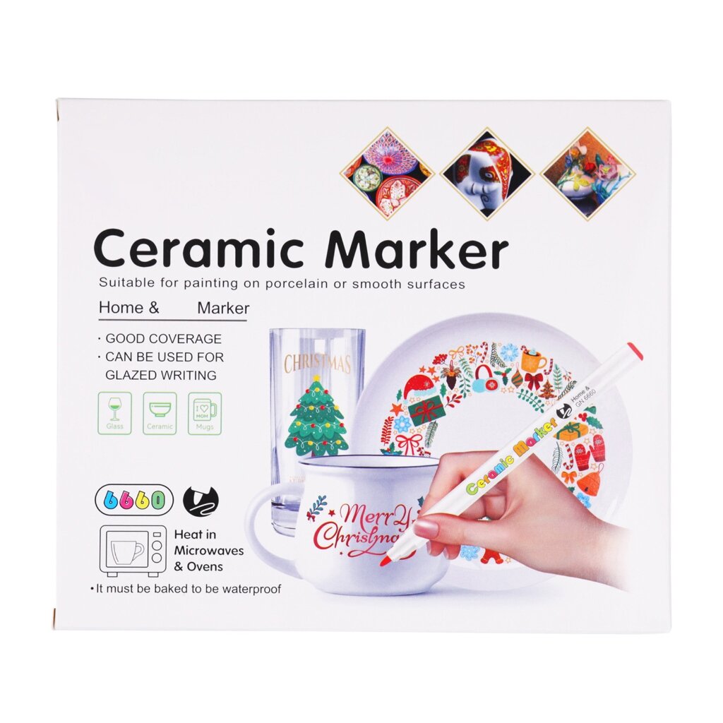 Красочная акриловая ручка для рисования эскизов и росписи по керамике дереву камню