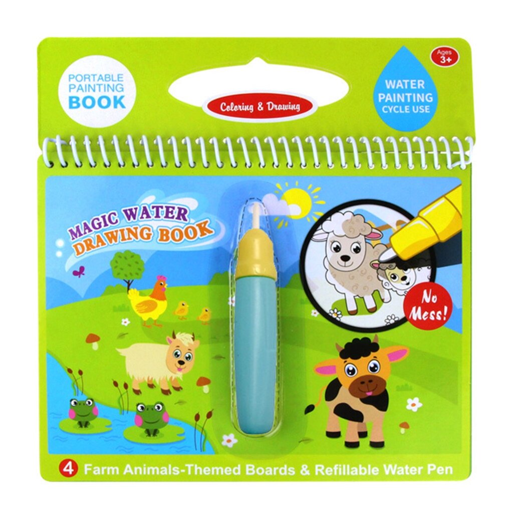 Детская книга для рисования водой, волшебный блокнот для рисования водой с многоразовой водяной ручкой