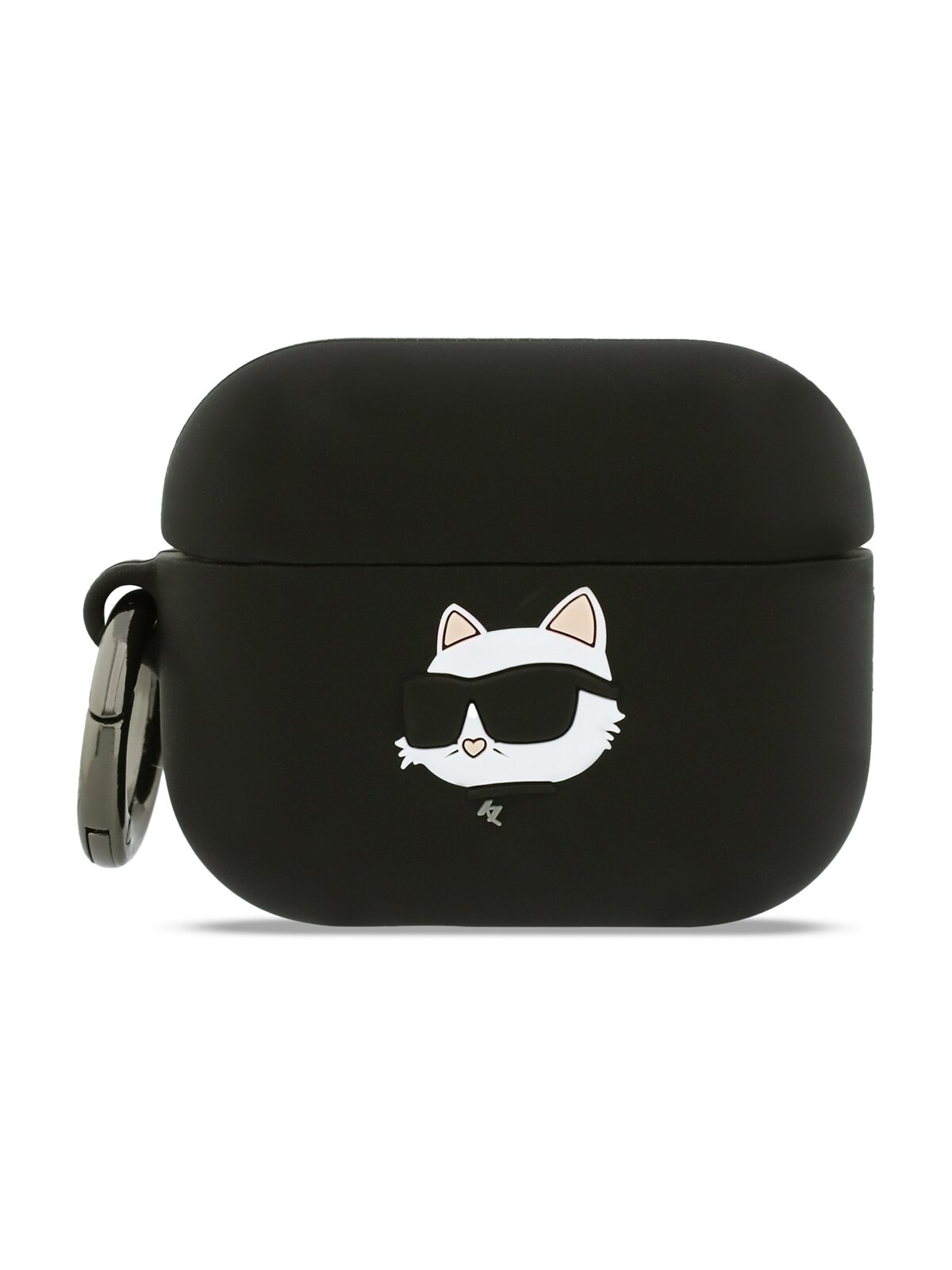 Karl Lagerfeld силиконовый чехол с кольцом для Airpods Pro 3, Silicone case NFT 3D Choupette, черный