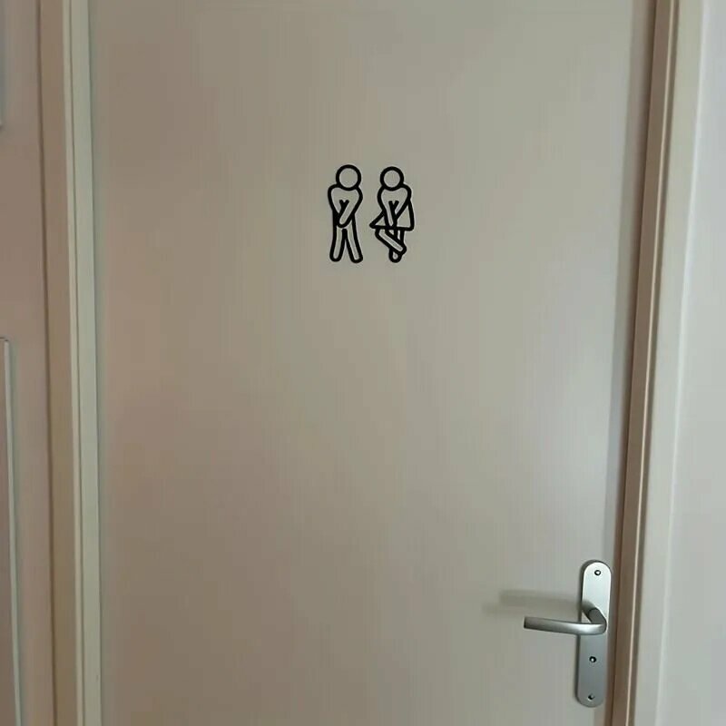 Таблички на дверь туалета мужчина/женщина, креативные WC значки, акрил, набор 2 шт