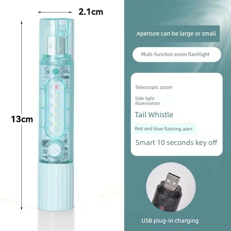 Детский светящийся на рюкзак фонарик-подвеска, перезаряжаемый, с регулируемой яркостью, с функцией свистка тревоги и