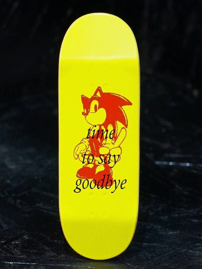 Дека для фингерборда ZZAP Sonic Yellow Real Wear 32 low concave