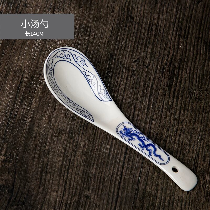 Набор посуды из костяного фарфора Jingdezhen: тарелки с рисунком дракона и феникса, миски для риса, супа, лапши, ложки,