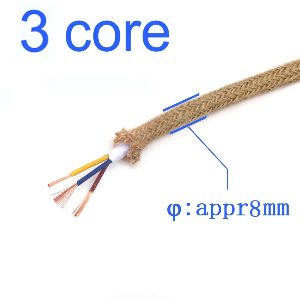 Винтажный Электрический провод, медный плетеный гибкий кабель, витой Ретро подвесной светильник, электрическая линия, 2-жильный 3-жильный шнур для лампы «сделай сам»