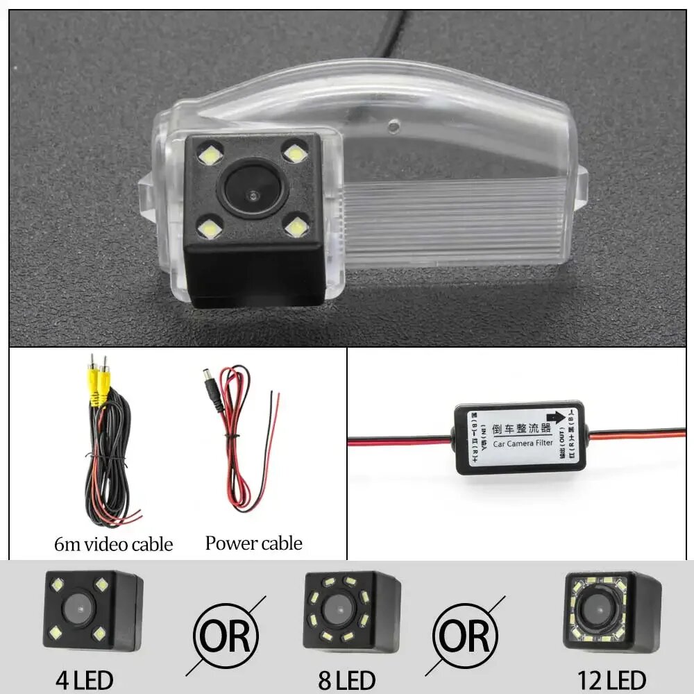 Камера заднего вида Owtosin для Mazda 3 BK BL 2003-2013, аксессуары для Camera With Filter, 12 LED