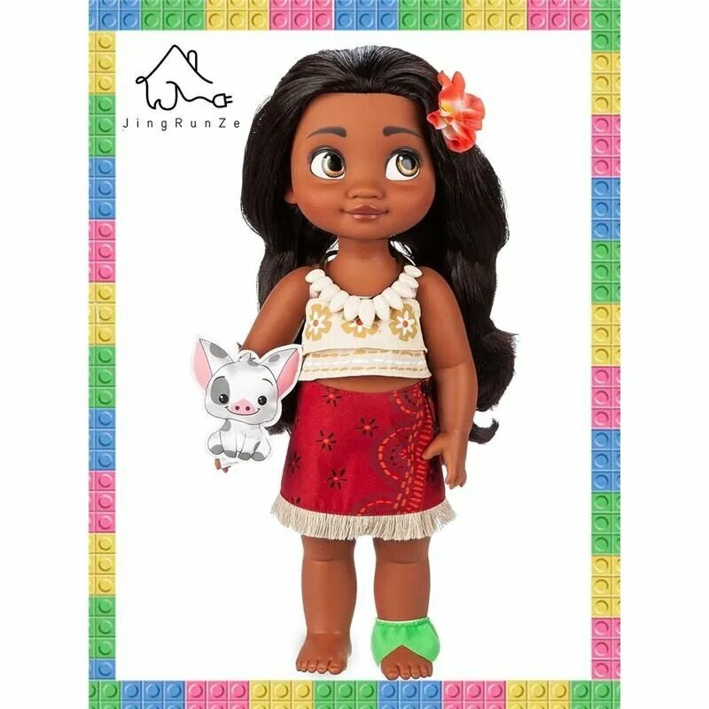 Анимационная серия Disney, 15-дюймовая подвижная кукла Моана Moana , саронг с бахромой и топ с принтом