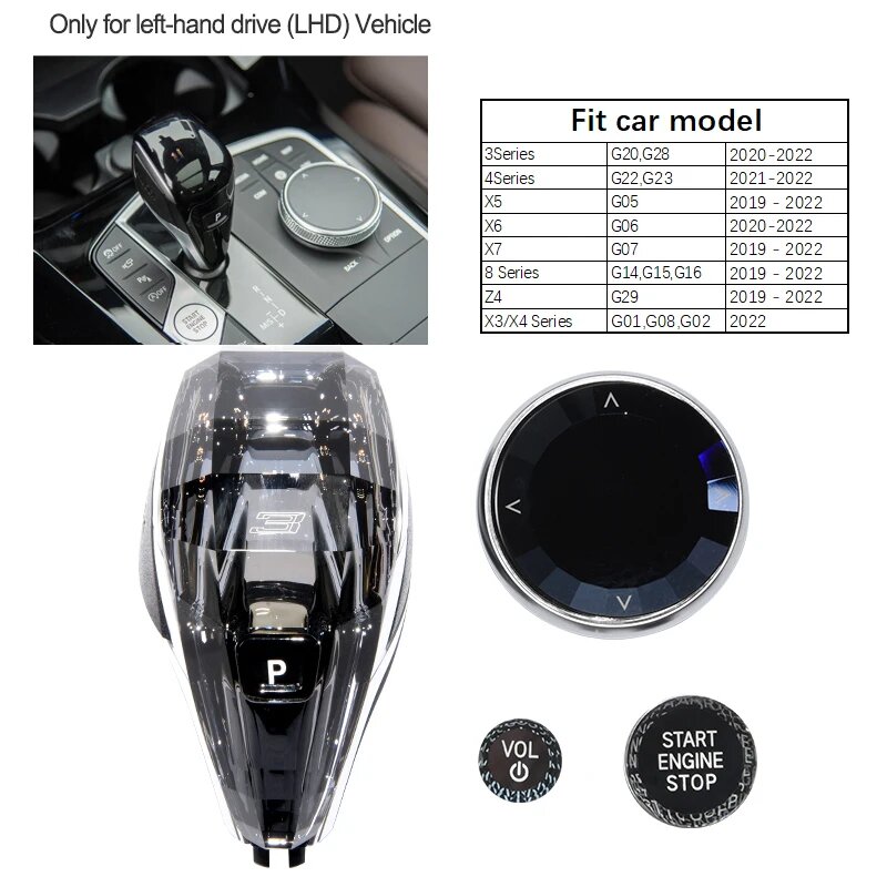 Хрустальные ручки КПП для BMW 3/X3/X4/X5/X6 (G20, G05, G06)