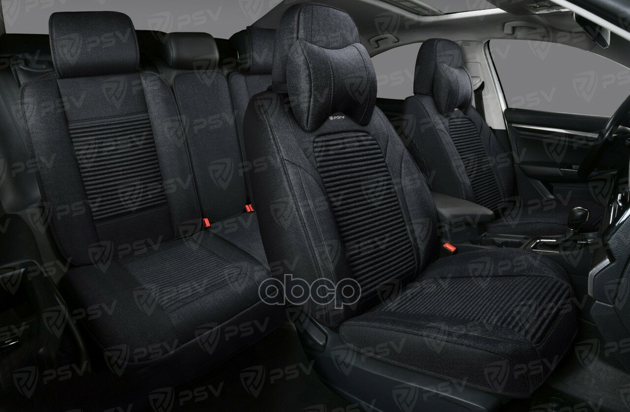 Накидка на сиденье "PSV" Flax лен черный (комплект на весь салон) PSV арт. 138282