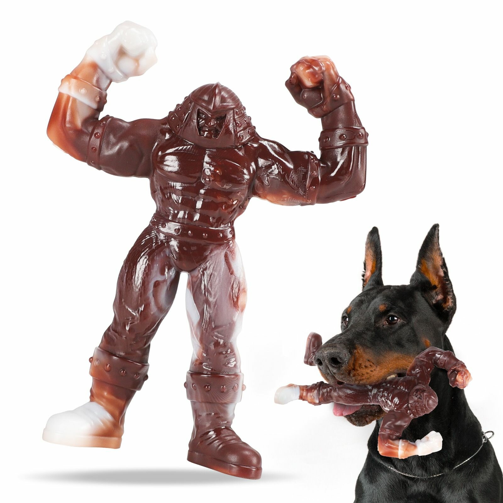 Прочная жевательная игрушка-грызак для собак с ароматом говядины "Воин"