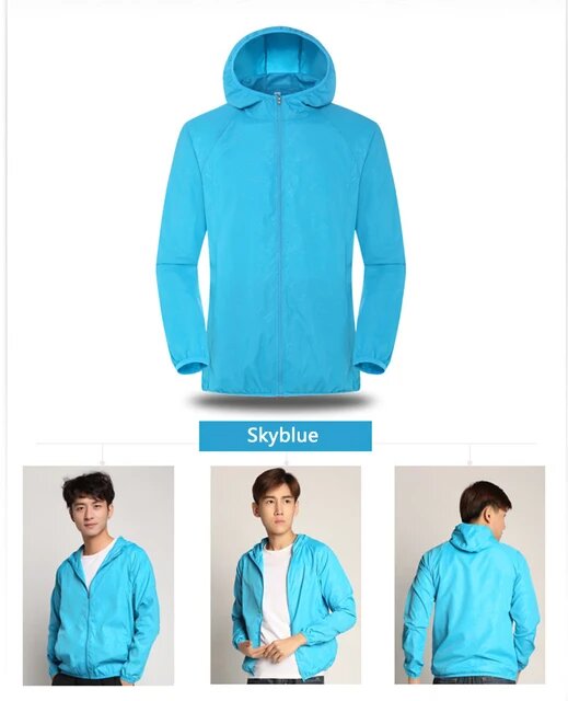 Водонепроницаемый плащ C5 XXXL, Sky Blue