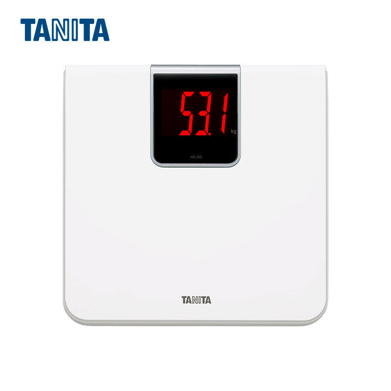 TANITA HD-395 цифровые напольные весы с подсветкой для домашнего использования, белый, 28x28x3.5 см - точное измерение