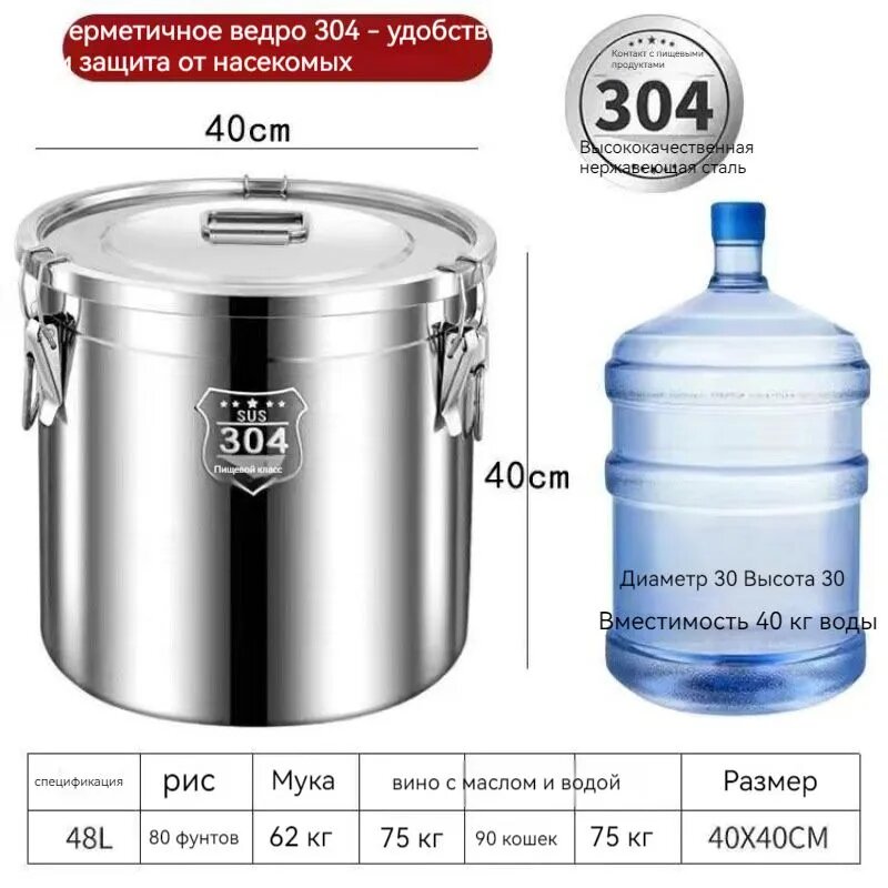 Бидон, Нержавеющая сталь, 48 л