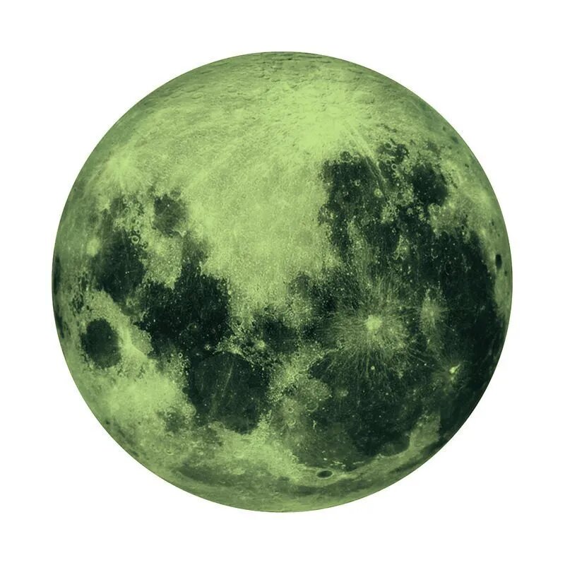 Светящийся наклейка на стену в виде луны, 3D, 12 см