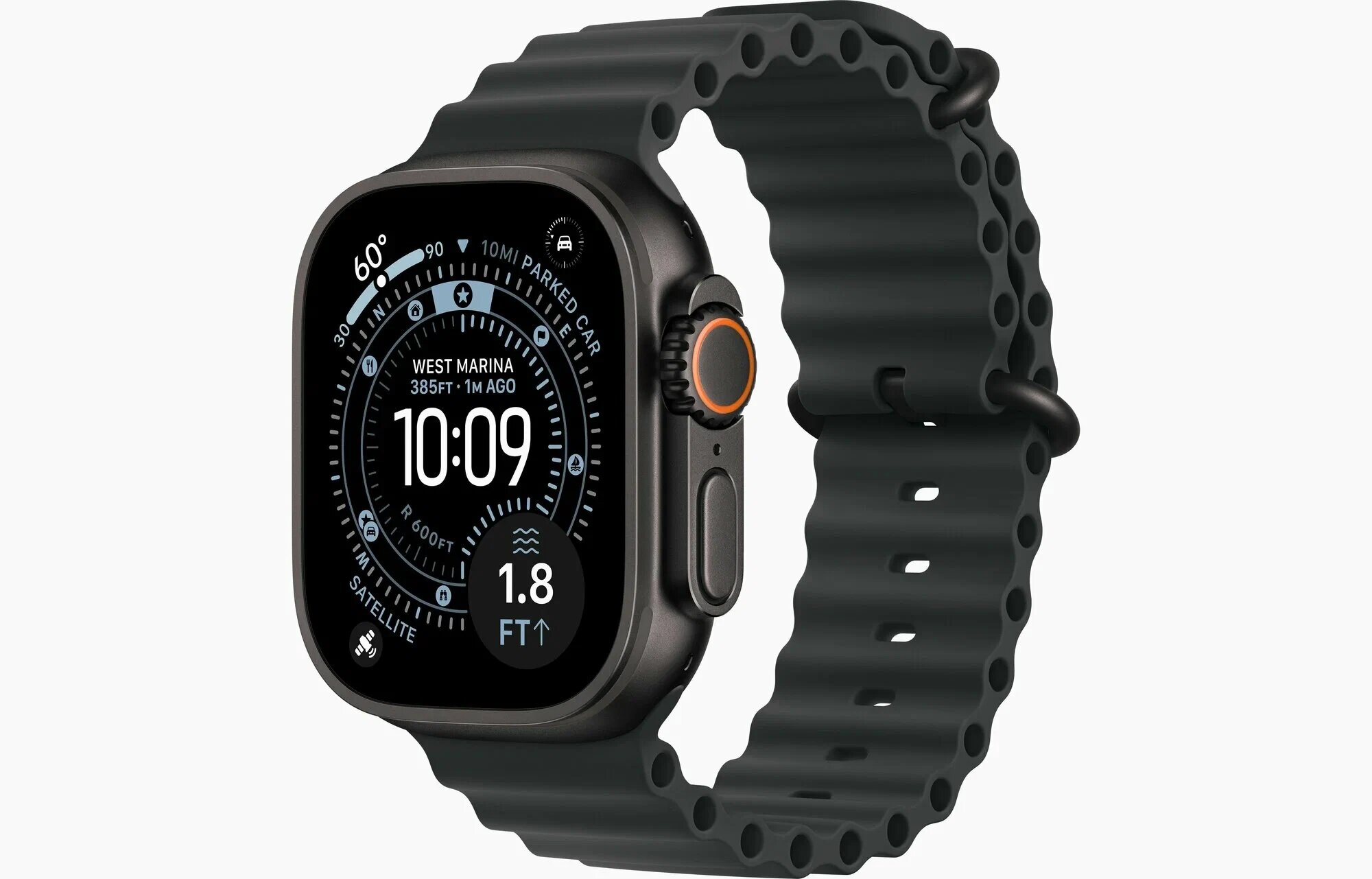 Apple Watch Ultra 3 49 mm Black Titanium Case with Black Ocean Band
