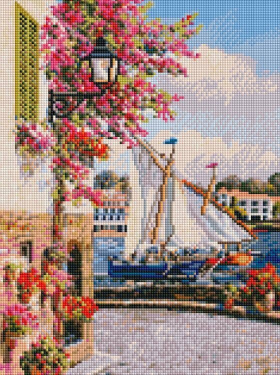 Алмазная мозаика Белоснежка "Испания. Каталония" 30x40 см, Дома Улицы Города Страны Транспорт Архитектура