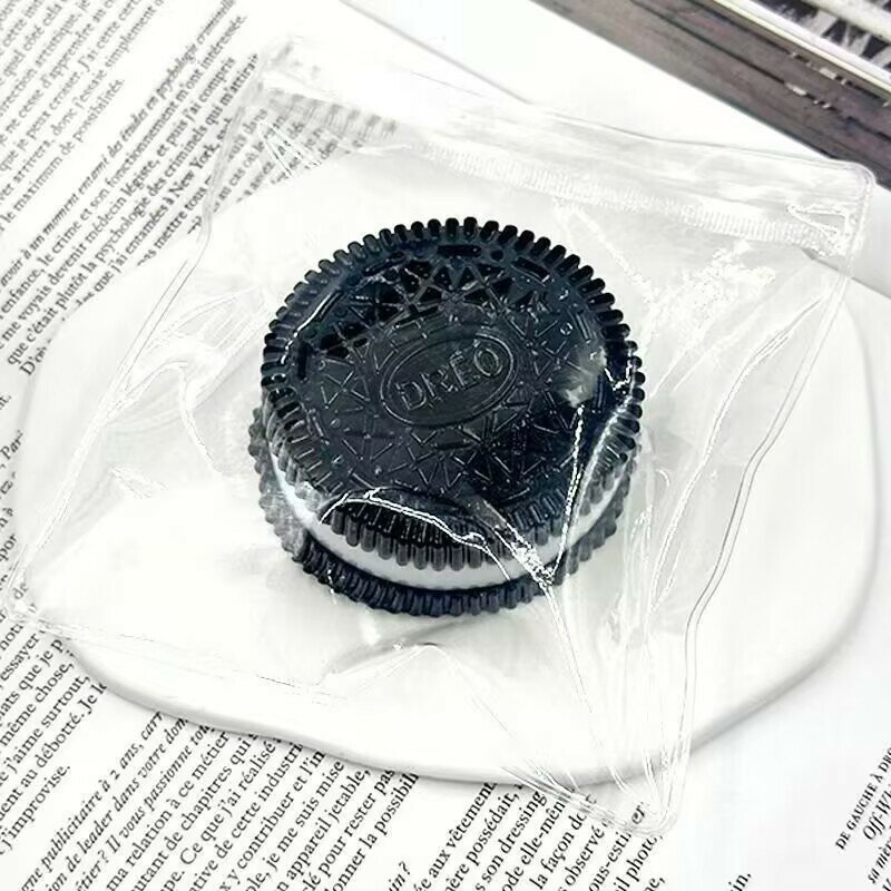 Сквиши-печенье Орео в форме рисового шарика-суши с кремом, антистресс, сделай сам, пищевой силикон, ручная работа,