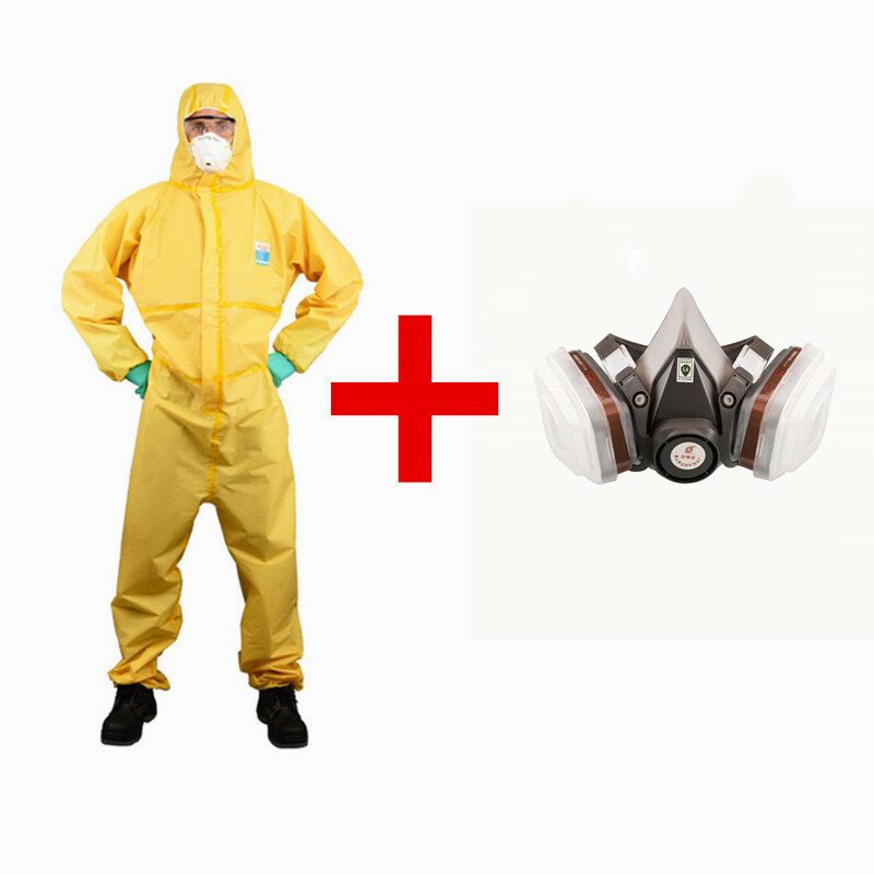 Легкий химически защитный костюм Kunzeer K4000, противогаз, защитный щиток для лица, защита от ядерного излучения, химически защитная одежда, устойчивая к кислотам и щелочам