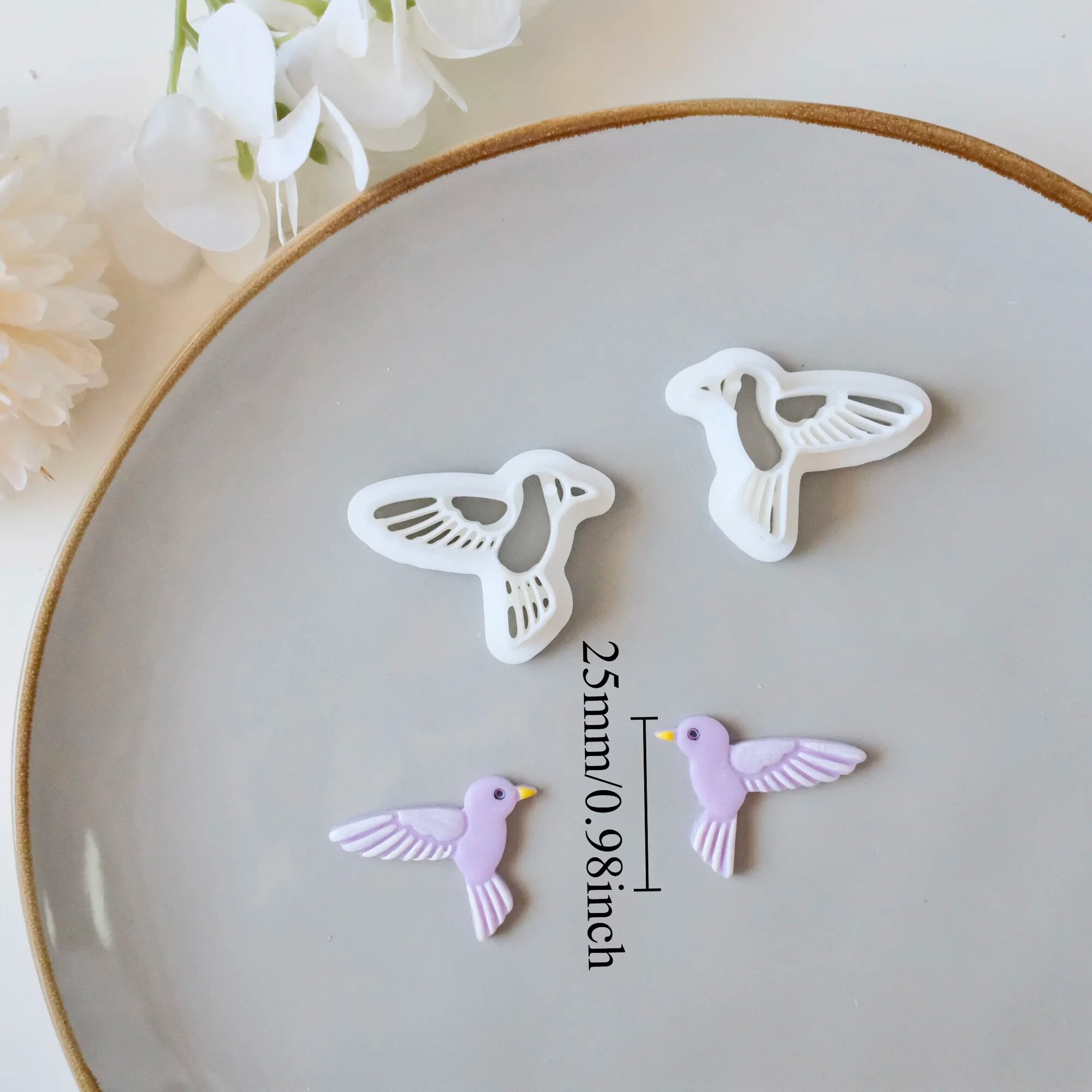 2 шт, наборы для изготовления серег с милыми птицами, резаки из полимерной глины с тиснением колибри для изготовления ювелирных изделий, формы из полимерной глины в стиле бохо с птицами