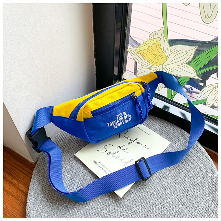 Детская сумка 2025 года, новый корейский стиль, сумка на грудь с цветными блоками, модная сумка для мальчиков и девочек, легкая сумка через плечо, маленькая поясная сумка