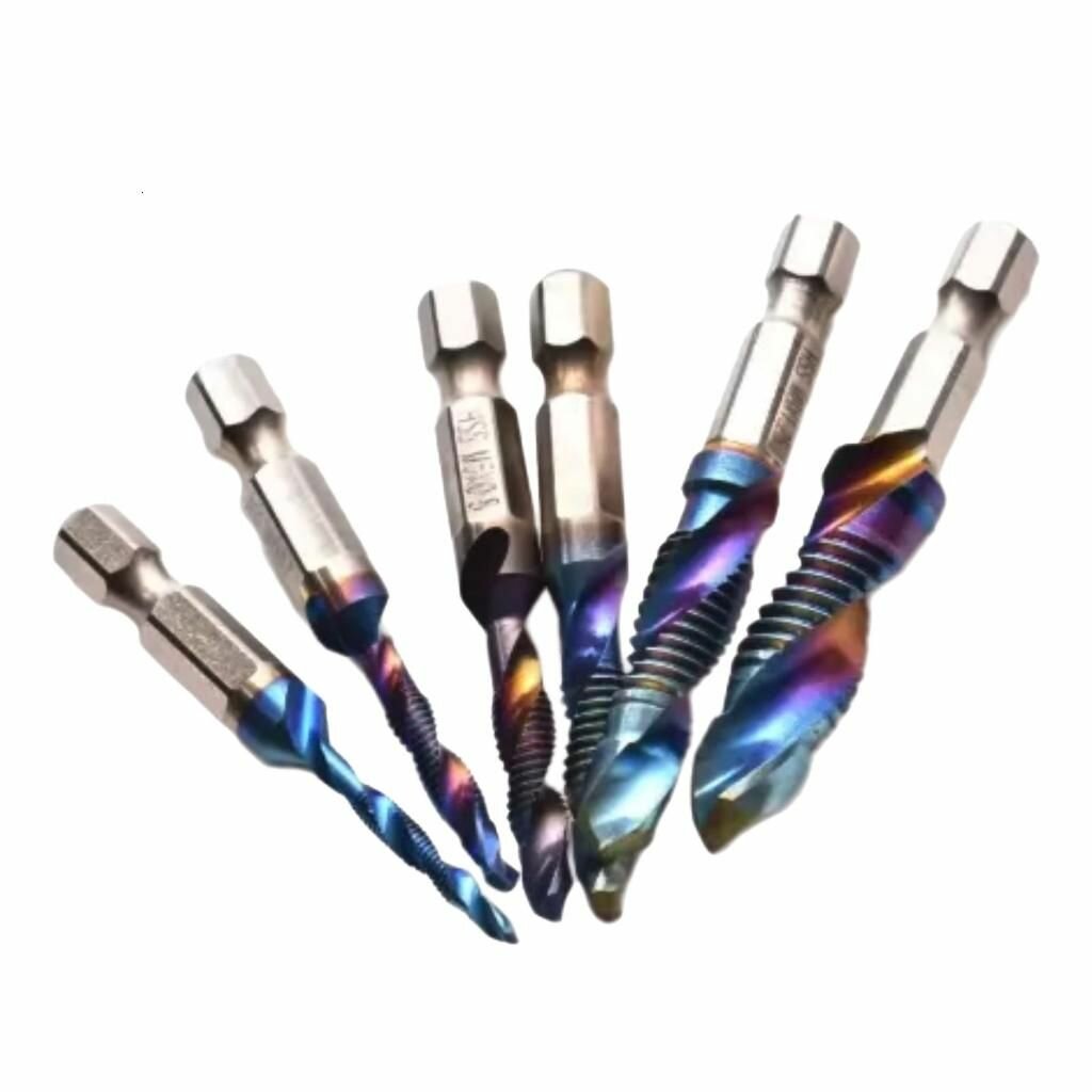 Метчики с покрытием титана из быстрорежущей стали 3 M10 с шестигранным хвостовиком, - Длинный стиль