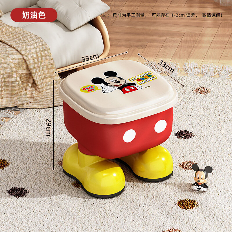 Табурет Микки Мауса для входа в дом, милый мультяшный низкий табурет для детей, табурет для кофейного столика в гостиной, маленький табурет для хранения