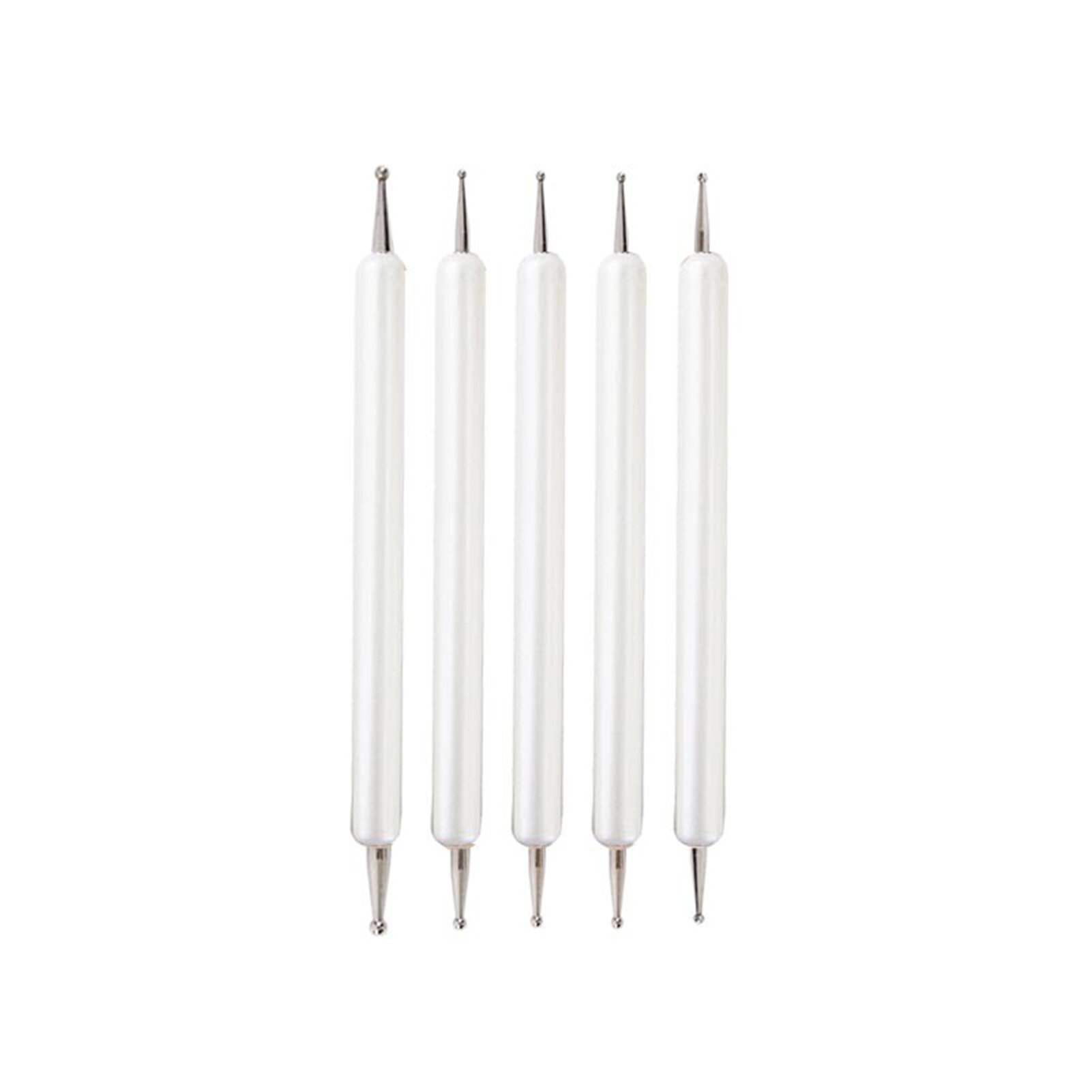 5pcs Набор двусторонних точечных инструментов для трассировки узоров шариковый стилус для росписи мандал на камнях тиснения узоров керамики глины ремесла ногтевого искусства, материал: акриловая палочка + металлическая головка, цвет: