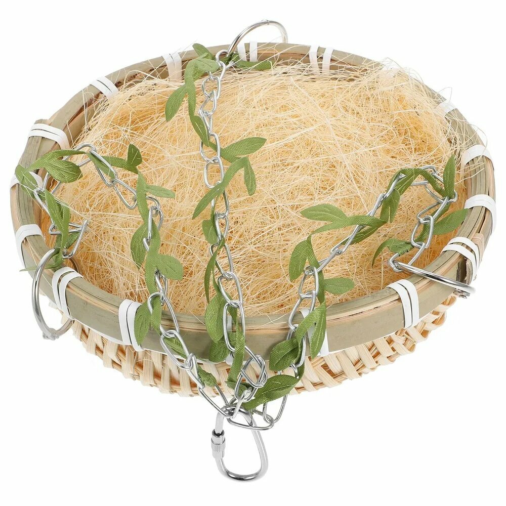 Бамбуковое плетеное гнездо для птиц, подвесная клетка для попугаев, кровать для использования на открытом воздухе, подходит для попугаев, корелл, амадин, канареек и неразлучников