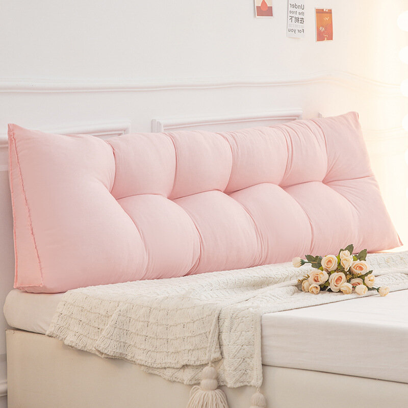 Розовый, прикроватная подушка, треугольная подушка, диван в спальне, 120x50x15 см