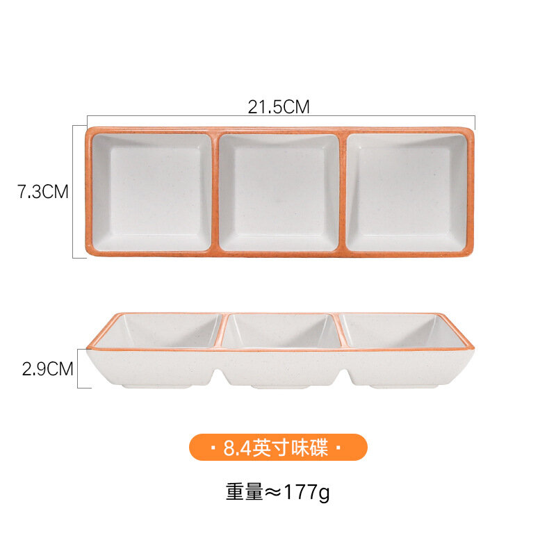 Меламин приправа блюдо пластиковое маленькое блюдо жареное мясо Dip Блюдо отсек небольшое блюдо два или три отсека