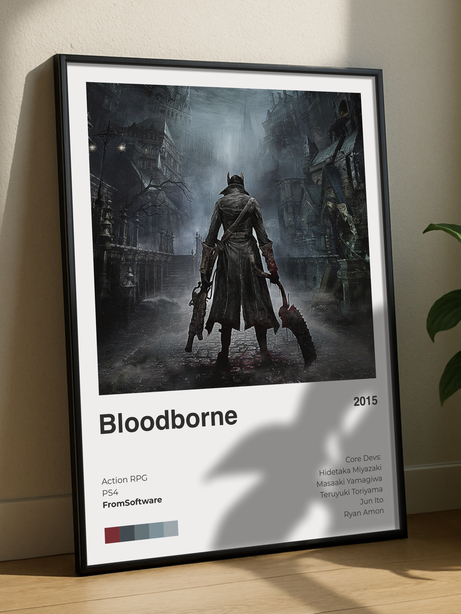 Постер плакат игра "Bloodborne" А4, FromSoftware, интерьерный, без рамы, плотная фотобумага 21x30 см.