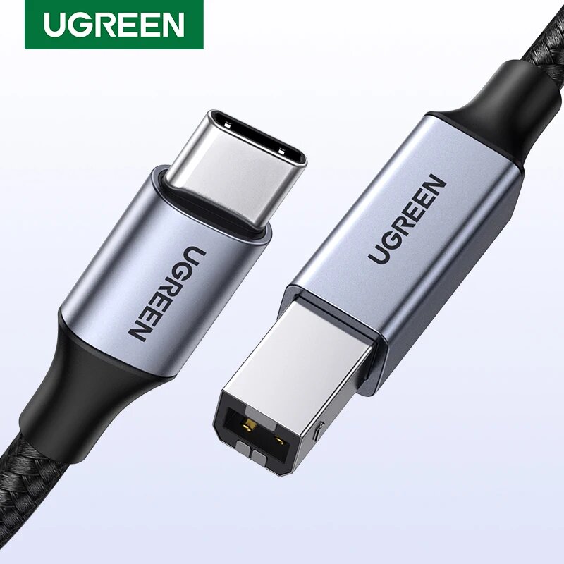 UGREEN USB C - USB Type B 2.0 кабель для принтера 1m — фото 1