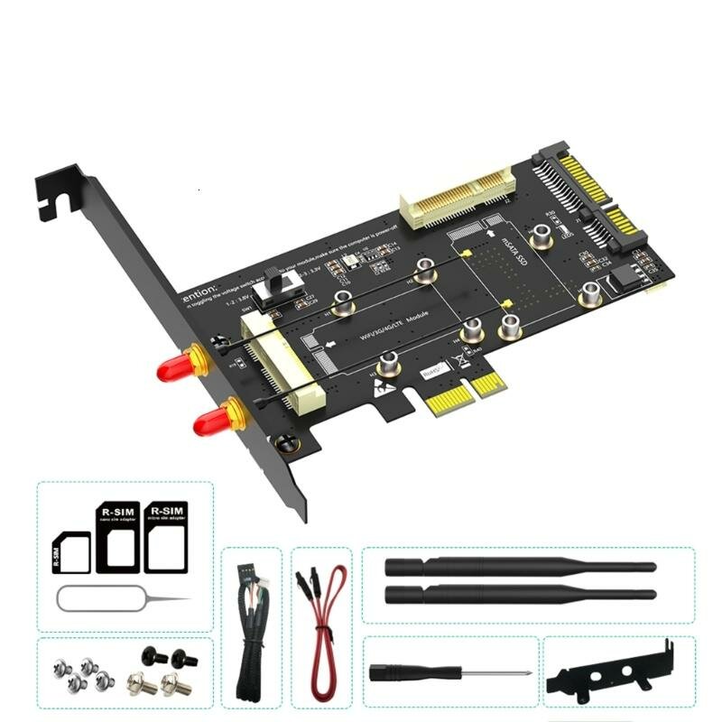Адаптер Mini PCI-E 1x и mSATA к SATA3