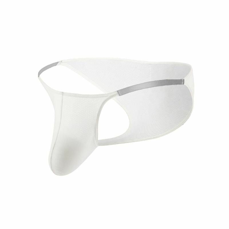 Мужские стринги, удобные трусы с мешочком, низкая посадка, бикини-трусы, Белый - S