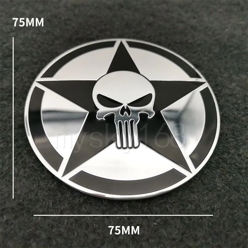 Стикер наклейка металлическая "Каратель" " Череп" / Шильдик эмблема Punisher