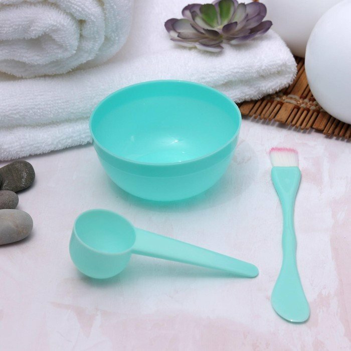 Набор косметический для масок, 3 предмета, цвет микс (комплект из 18 шт)