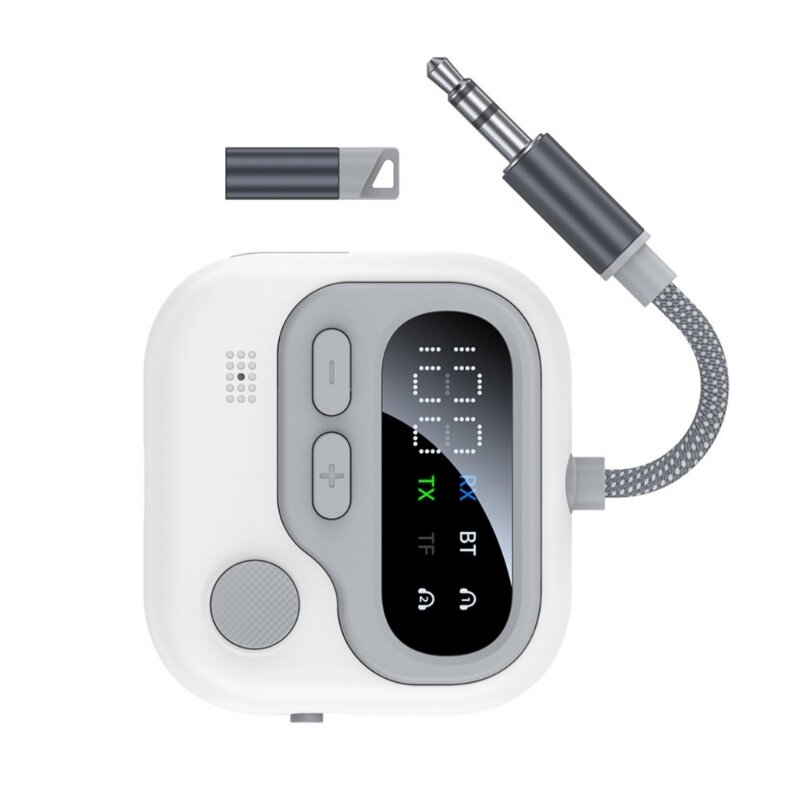 Bluetooth-совместимый Приемник 5.3 Передатчиков Со Светодиодным Дисплеем С Низкой Задержкой, Два Адаптера AUXs 3,5 мм Для Самолетов, Автомобильные Наушники
