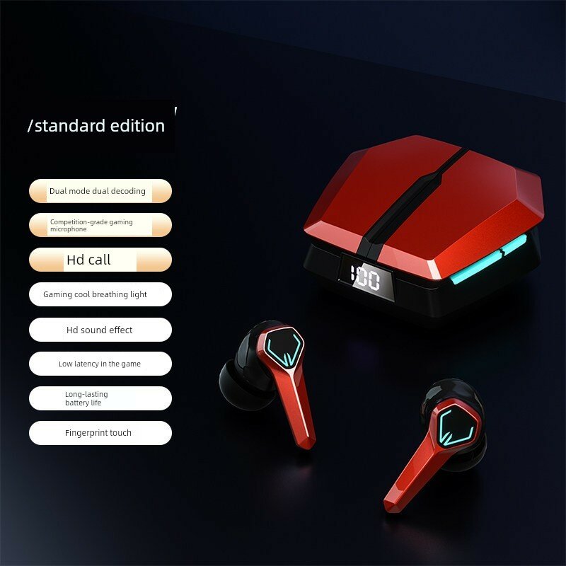 Беспроводные наушники Bluetooth 5.4 с двойным режимом, двухсторонним HD-звонком, 12D-звуком для игр, RGB-подсветкой,