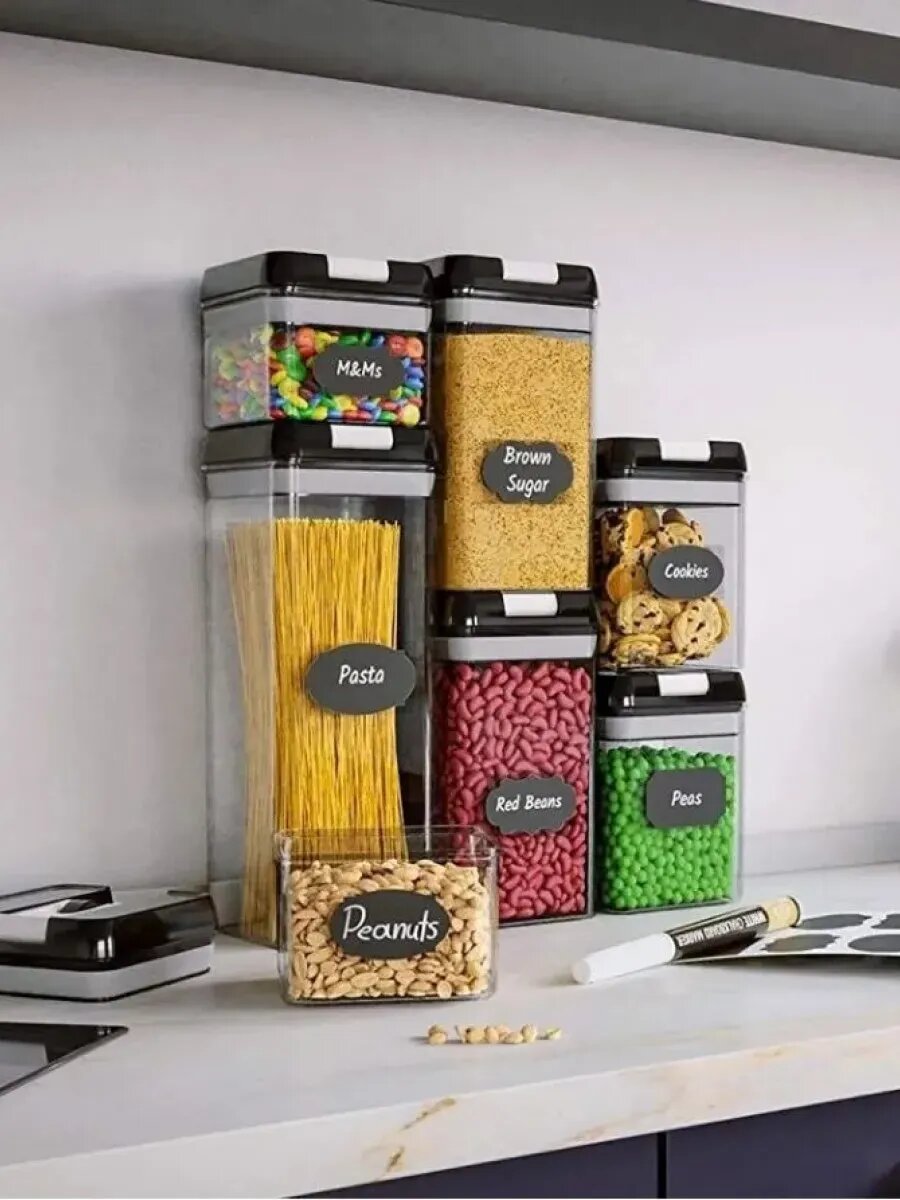 Контейнеры для хранения сыпучих продуктов, круп герметичные