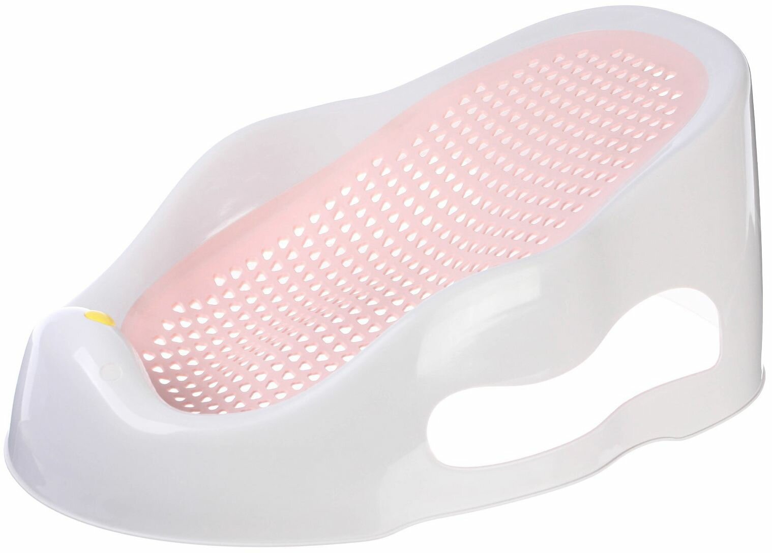 Горка для купания новорожденных, горка-подставка в ванну для купания малыша, со сливом воды, 0-6 месяцев, цвет белый/розовый