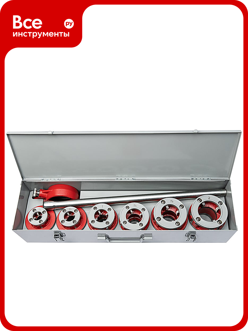 Резьбонарезной набор Rotorica twistor 12r, с головками от 1/2 до 2 дюймов, со стальным кейсом