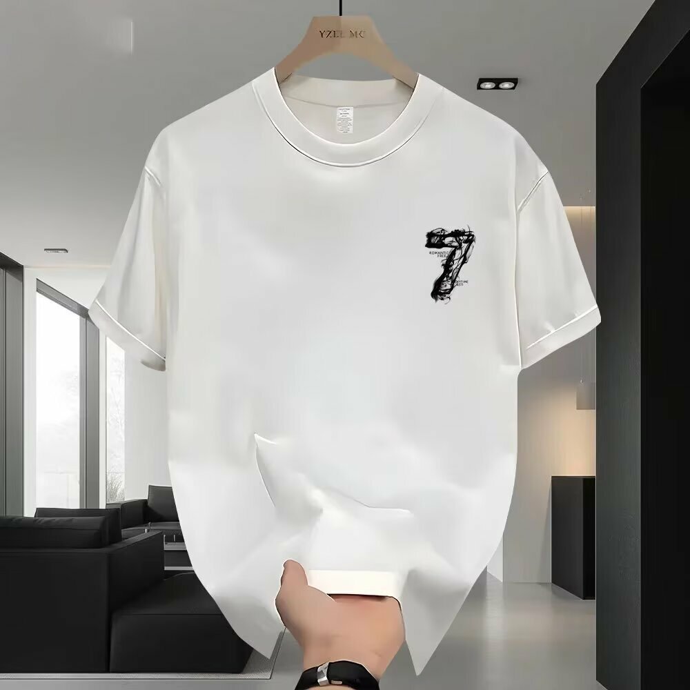 Rong Футболка мужская Хлопок Высококачественная летняя спортивная ткань, Размер_XL