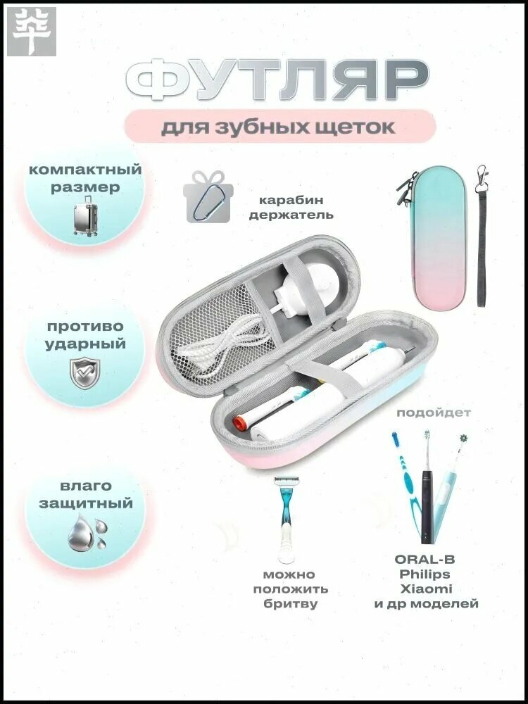 Футляр для электрической зубной щетки и пасты. Чехол дорожный Oral-b для электрической зубной щетки и насадок