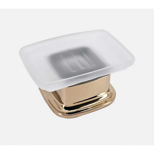 Мыльница настольная стеклянная золото Sanartec 108116 Go