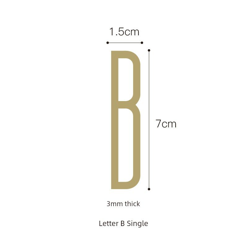 Латунные наклейки на стену с английским алфавитом, металлические украшения для стен, медные наклейки на дверь с